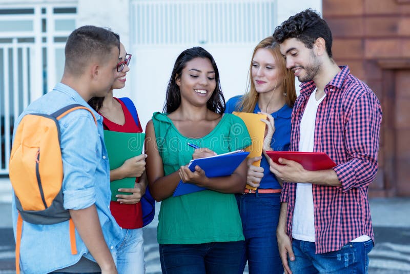 Group of Laughing Brazilian Students Stock Image - Image of latin ...