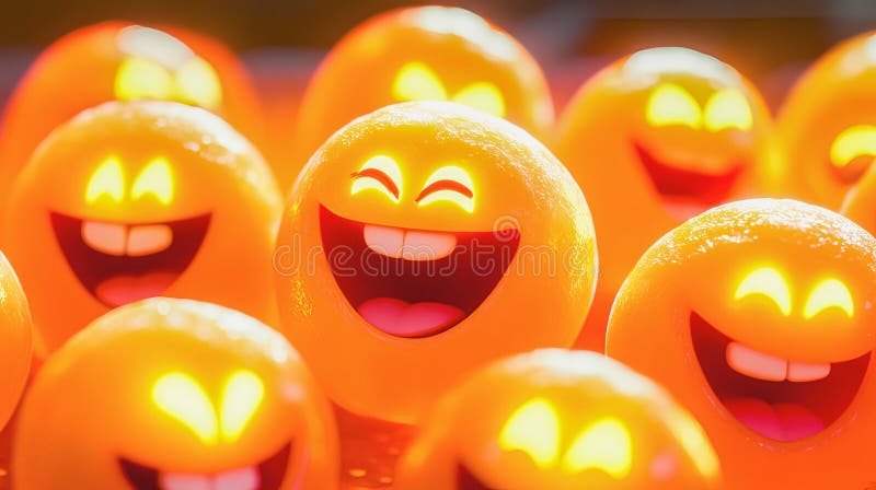 A Group of Laughing Emojis. Cartoon Smiley Stock Photo - Image of funny ...
