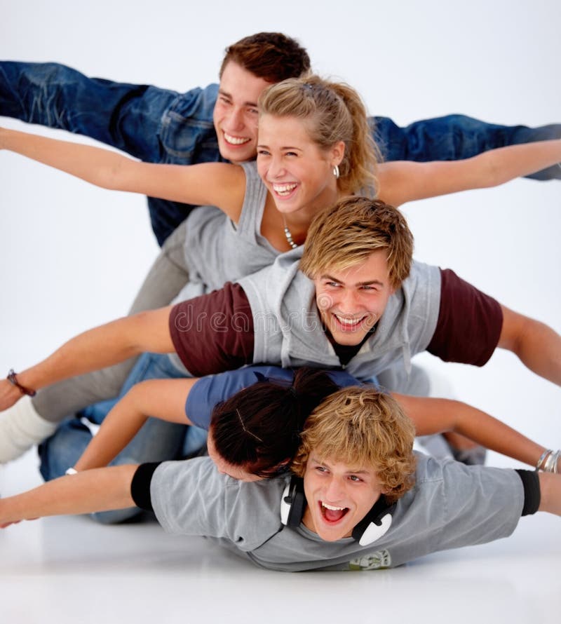 Group of Laughing Friends Having Fun Stock Image - Image of friends ...