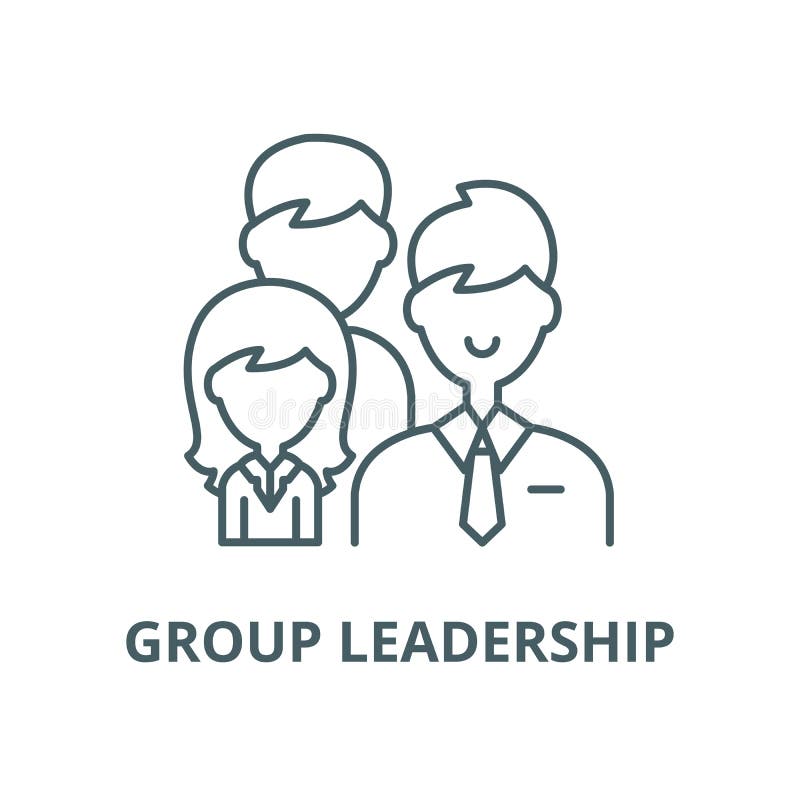 Group Leadership Line Icon Concept. Group Leadership Vector Linear ...