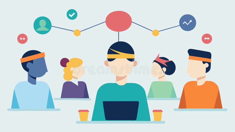 Group Learning Session Multiple People Wearing Headbands in a Classroom ...