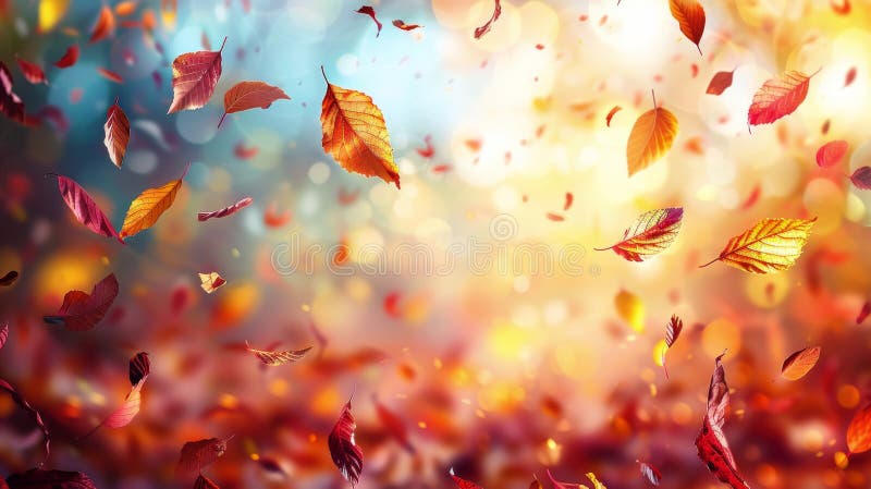 Group of Leaves Flying in the Air Stock Photo - Image of twirling ...