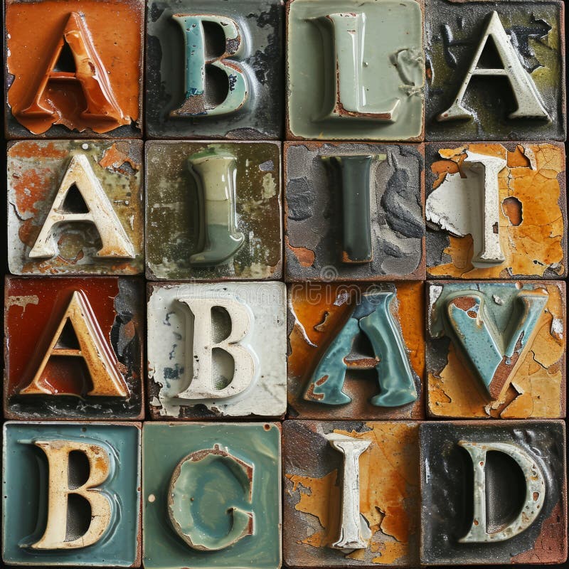 A Group of Letters in Different Colors Stock Illustration ...