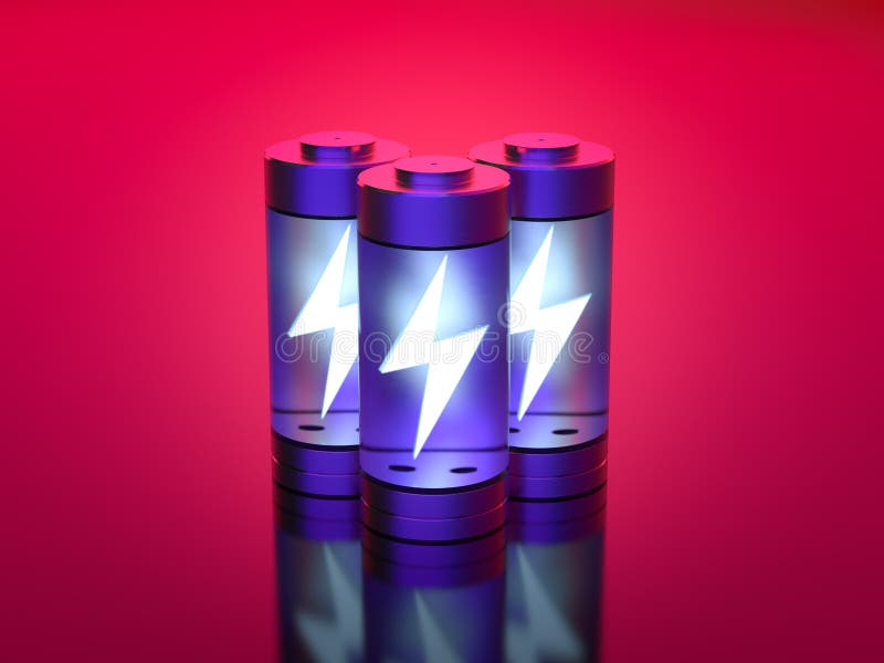 Group of Li-ion or Rechargeable Batteries Stock Illustration ...