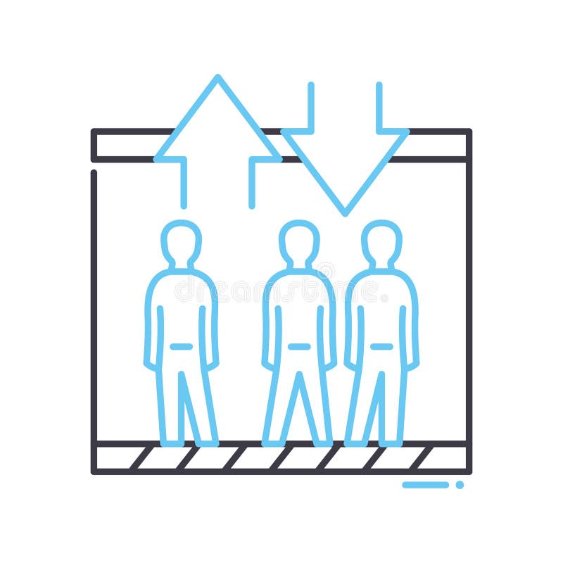 Group Lift Line Icon, Outline Symbol, Vector Illustration, Concept Sign ...