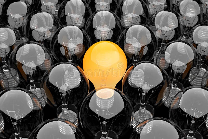 Group of light bulbs stock illustration. Illustration of individual ...