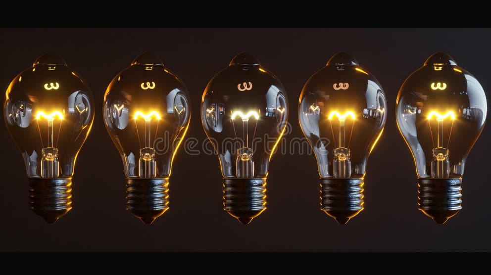A Group of Light Bulbs with Different Colors Stock Photo - Image of ...