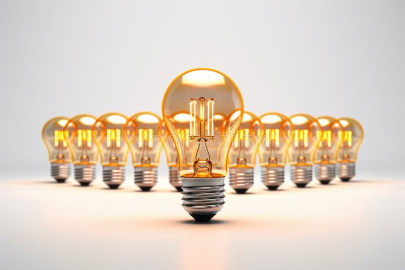 Group of Light Bulbs on a Table, Suitable for Business or Creativity ...