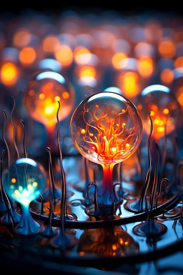 Group of Lights that are Inside of Glass Ball. Generative AI Stock ...