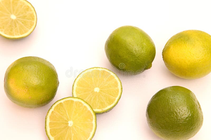 A Group of Limes, on a White Surface, in a Circle Stock Image - Image ...