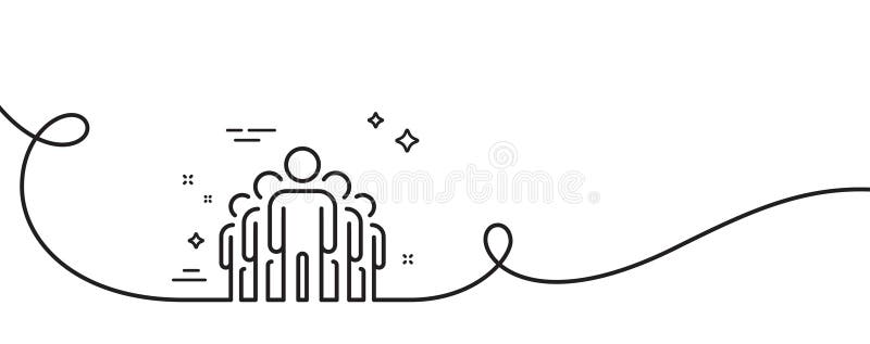 Group Line Icon. Business Management Sign. Continuous Line with Curl ...