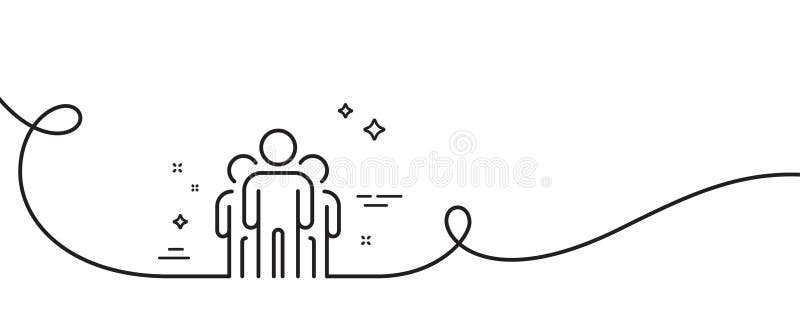 Group Line Icon. Business Management Sign. Continuous Line with Curl ...