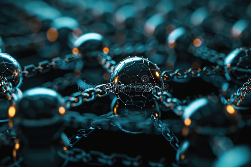 A Group of Linked Metal Chains Forming a Strong Bond Stock Photo ...