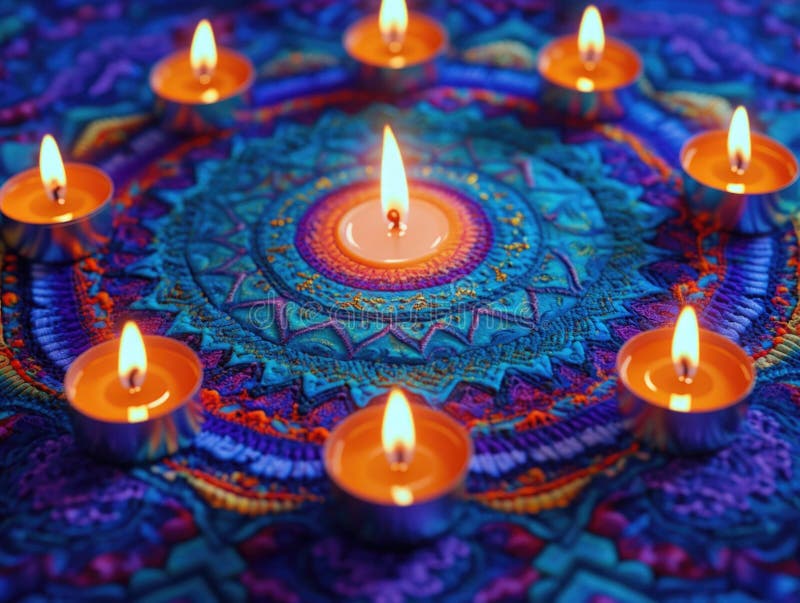 Candles in Circle stock illustration. Illustration of circle - 377095470