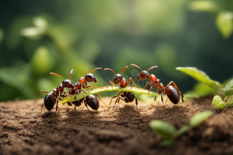 Group of Little Ants Working Together, AI Generated Stock Image - Image ...