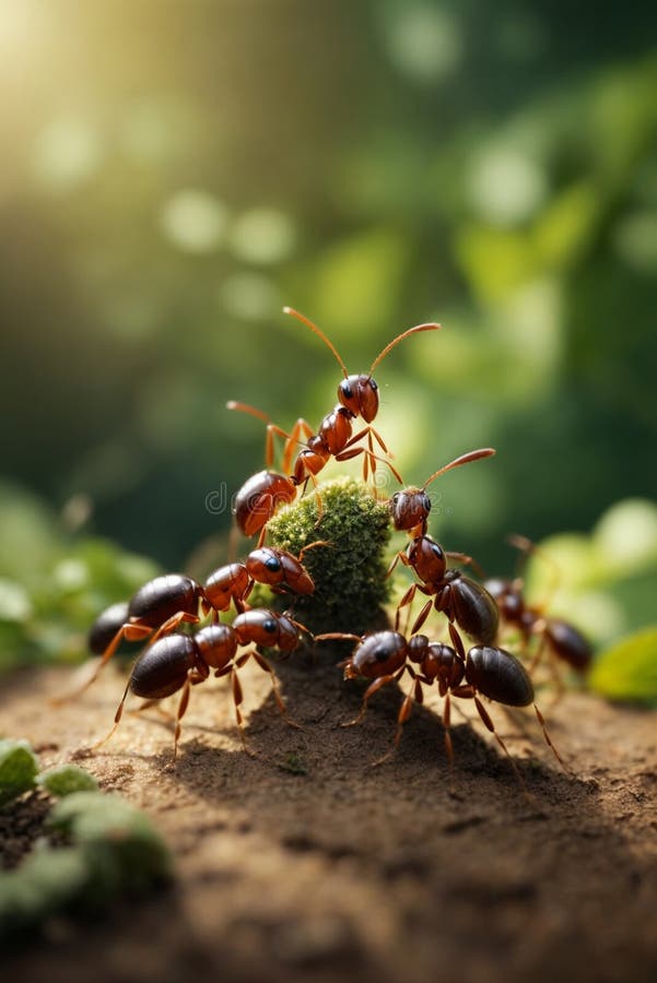 Group of Little Ants Working Together, AI Generated Stock Photo - Image ...