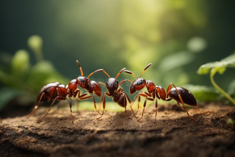 Group of Little Ants Working Together, AI Generated Stock Image - Image ...