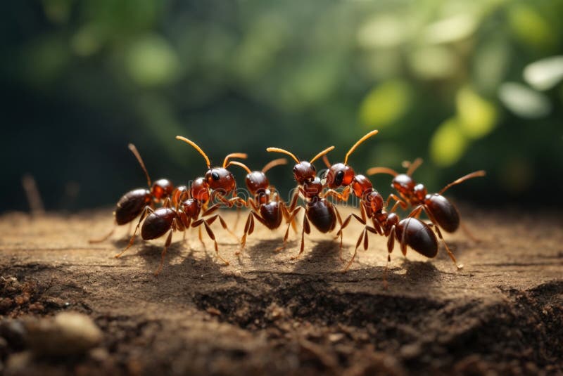 Group of Little Ants Working Together, AI Generated Stock Photo - Image ...