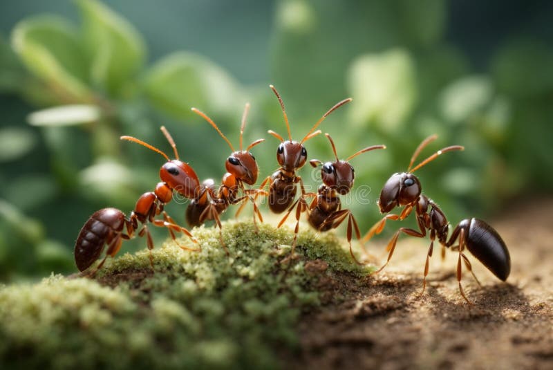 Group of Little Ants Working Together, AI Generated Stock Image - Image ...