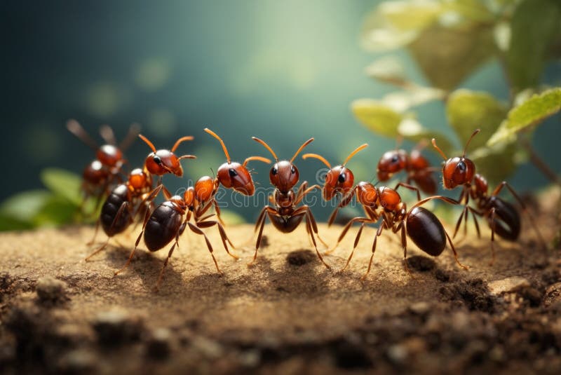 Group of Little Ants Working Together, AI Generated Stock Photo - Image ...