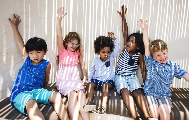 Group of Little Kids Having Fun Stock Image - Image of black, child ...