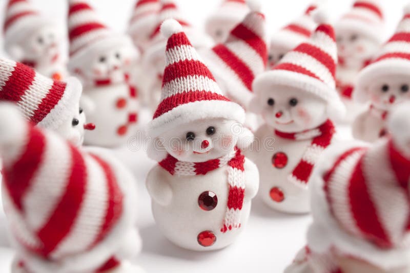 Group of little snowmen stock photo. Image of snow, seasonal - 11955404