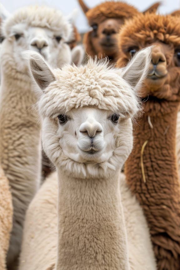 A Group of Llamas Standing Together Stock Photo - Image of countryside ...
