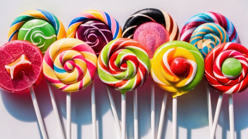 A Group of Lollipops with Different Colors and Designs, AI Stock Image ...