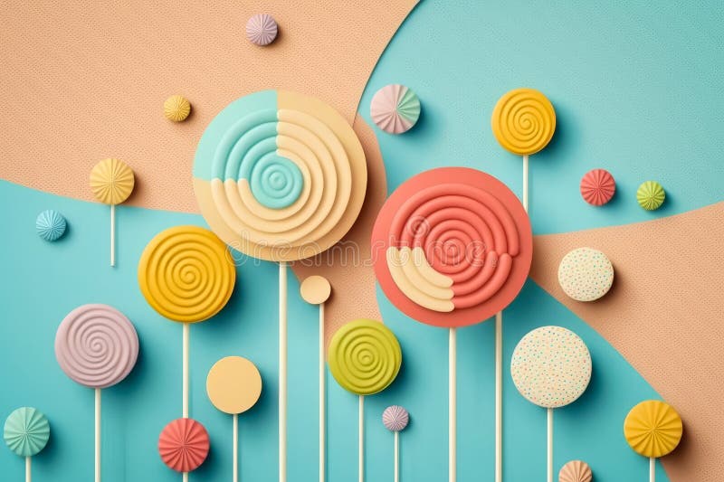Group of Lollipops Sitting on Top of Each Other. Generative AI Stock ...