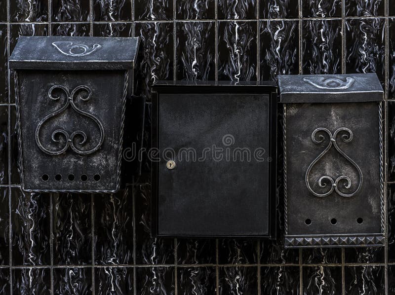 Group of Mailboxes stock image. Image of outdoors, district - 36153619