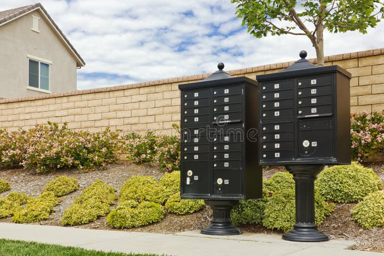 Group of Mailboxes stock image. Image of outdoors, district - 36153619