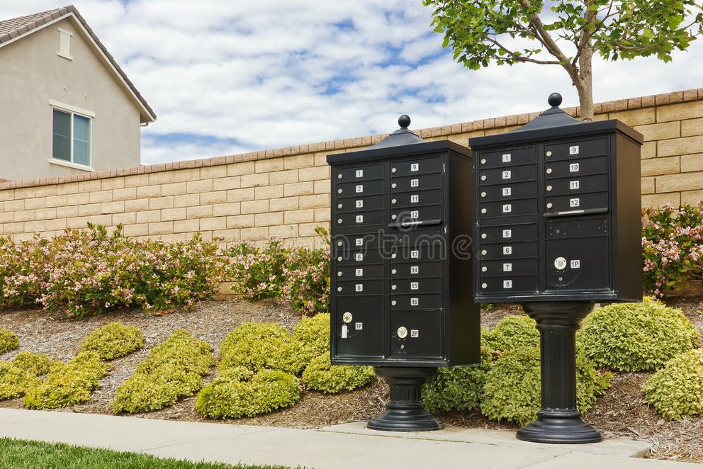 Group of Mailboxes stock image. Image of outdoors, district - 36153619