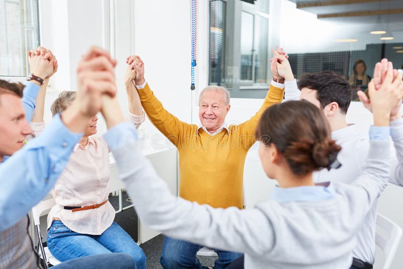 Group Makes Team Building Exercise Stock Image - Image of inspiration ...