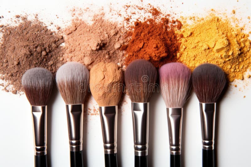 A Group of Makeup Brushes Sitting Next To Each Other. Stock ...