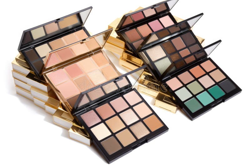 Group of Makeup Palettes, Each One in a Different Color Scheme Stock ...