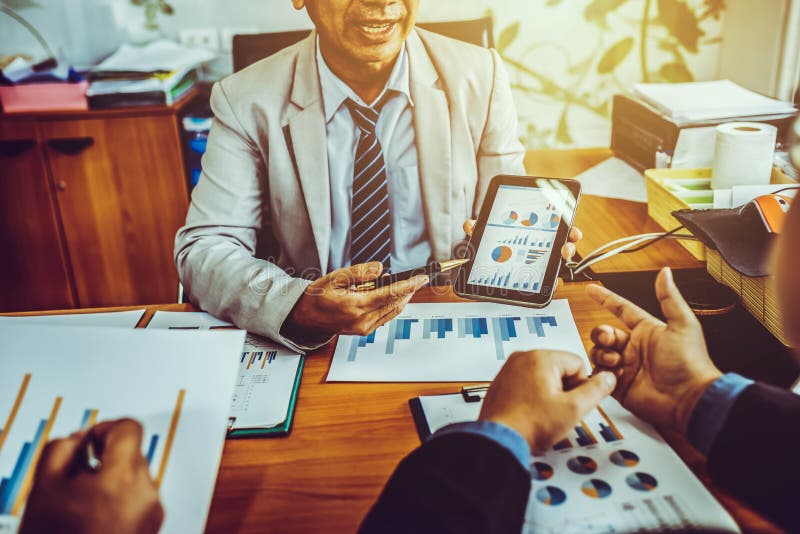 Group of Male Entrepreneurs Discussing Management Project during ...