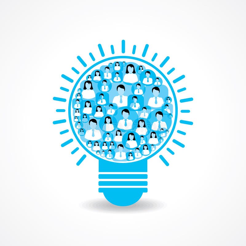 Group of Male and Female Icons Make a Light-bulb Stock Vector ...