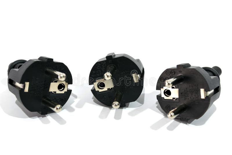 AC Power Plug on the Brick Wall. Stock Image - Image of isolated ...