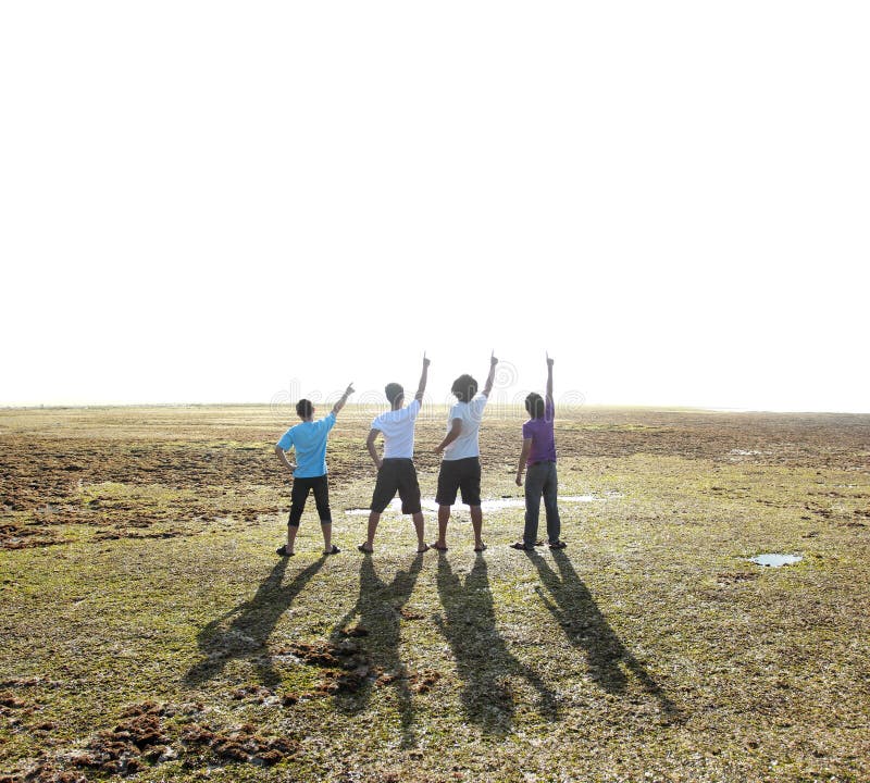 Group of man pointing up stock photo. Image of carefree - 26505096