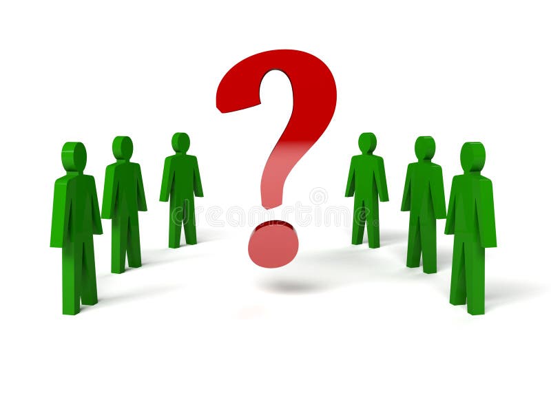 Group of Man with a Question Mark. Stock Illustration - Illustration of ...