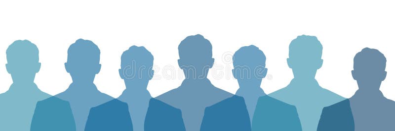 Group of Man in Suits, Businessmen Silhouette Vector Border or Banner ...