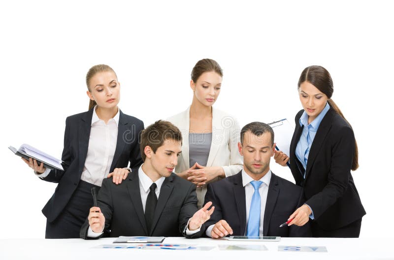 Group of managers working stock image. Image of colleague - 34249775