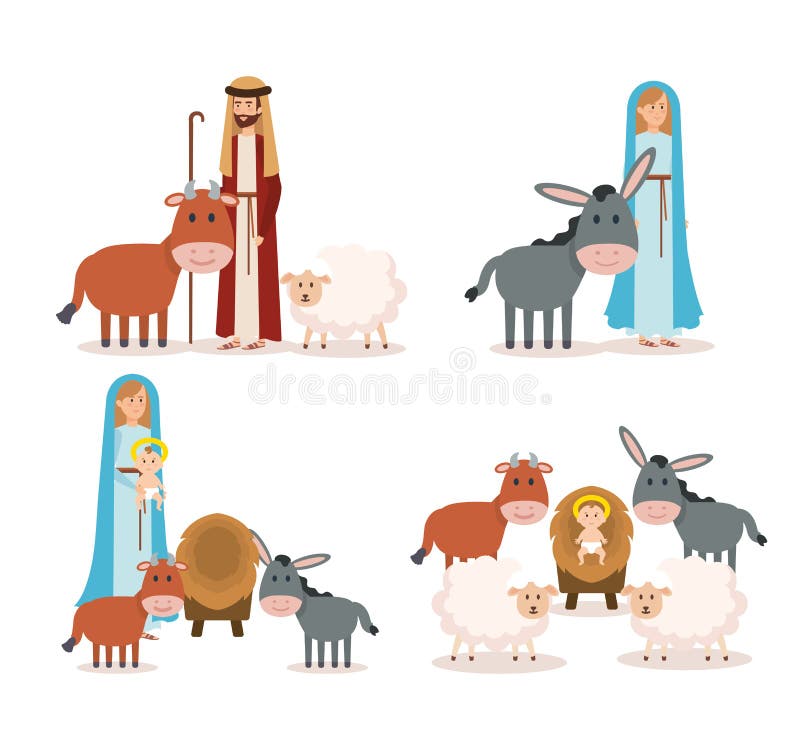 Group of manger characters stock vector. Illustration of faith - 132370386