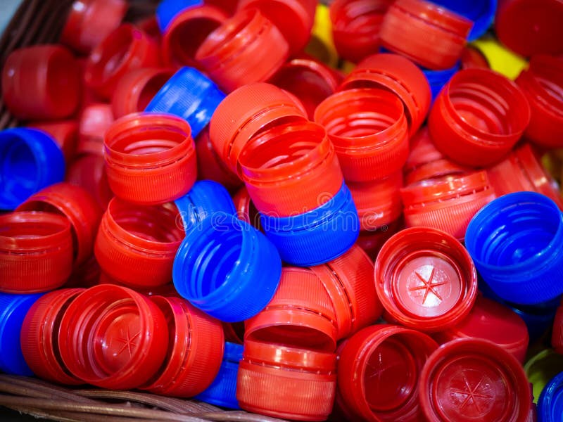 A Group of Many Types of Plastic Colorful Caps Stock Photo - Image of ...