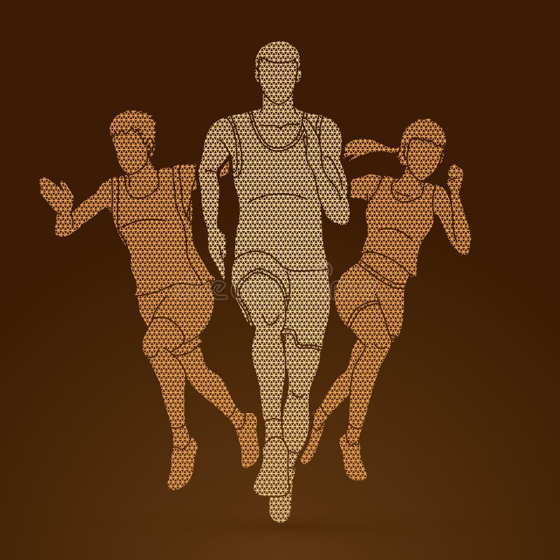 Group of Marathon Runner, People Running Graphic Vector Stock Vector ...