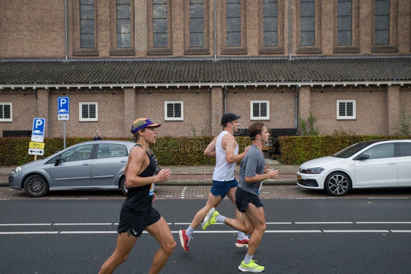 Group of Marathon Runner Seen from the Side at the TCS Amsterdam ...