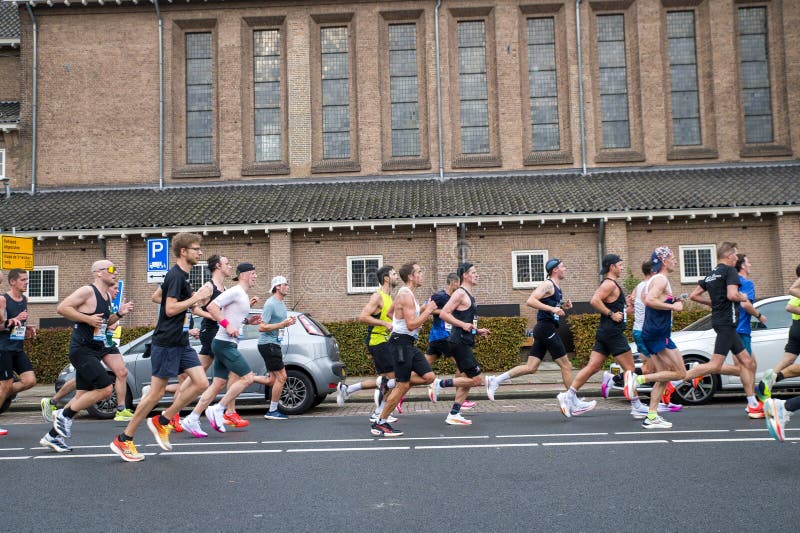 Group of Marathon Runner Seen from the Side at the TCS Amsterdam ...
