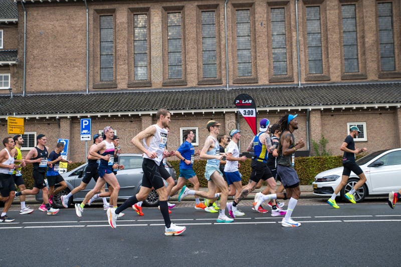Group of Marathon Runner Seen from the Side at the TCS Amsterdam ...