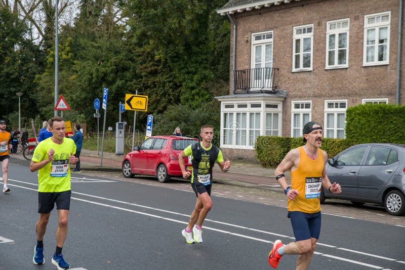 Group of Marathon Runner Seen from the Side at the TCS Amsterdam ...