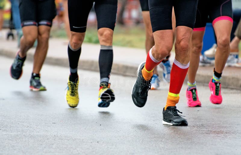 Group of marathon runners. stock image. Image of city - 85959927